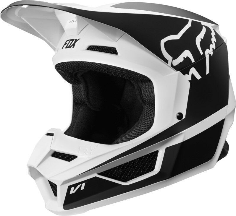 Fox V1 PRZM MX Helmet - Black/White: MASH - Melbourne Action Sports Home