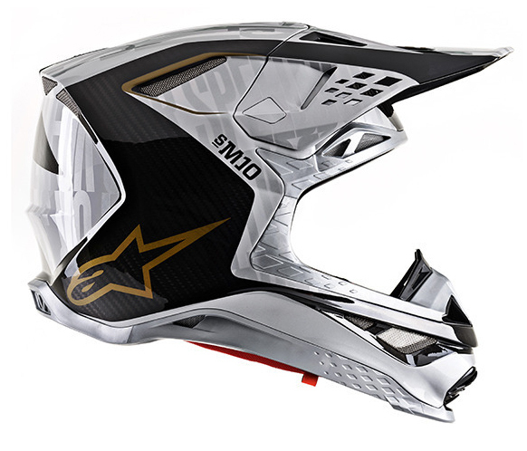 Alpinestars Supertech SM10 Alloy MX Helmet - Silver/Gold: MASH ...