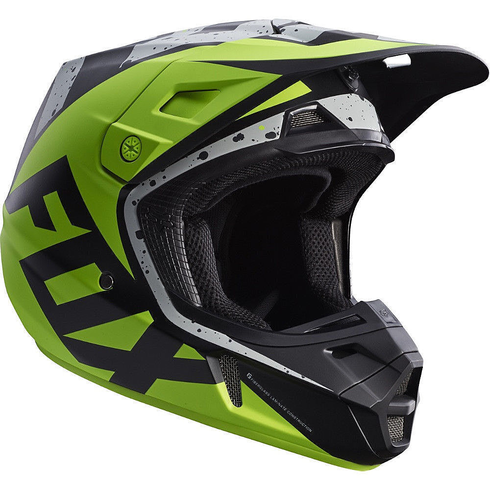 Fox V2 NIRV MX Helmet - Grey/Yellow - XXL: MASH - Melbourne Action Sports Home