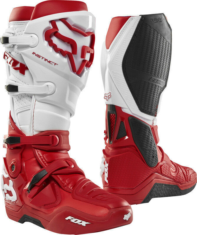 Fox Instinct MX Boots - Red/White: MASH - Melbourne Action Sports Home